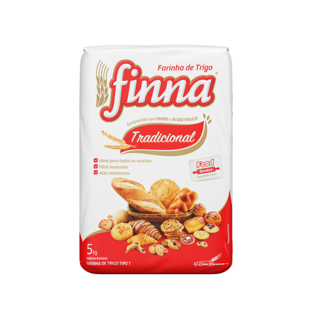 Farinha de Trigo Finna Tipo 1 Papel, 5kg | Finna - Moinho Dias Branco